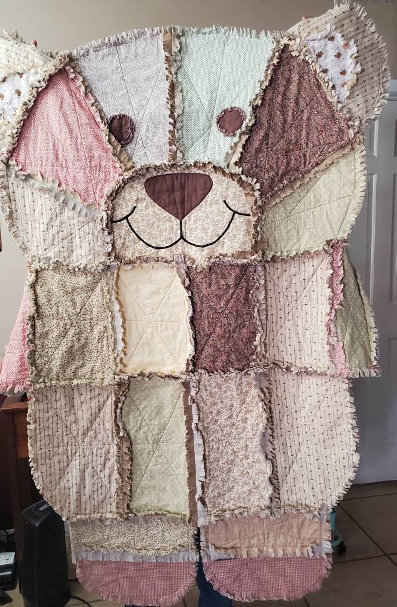 Teddy Bear Rag Quilt for Toddler Gift, Newborn Gift, Baby Shower ...
