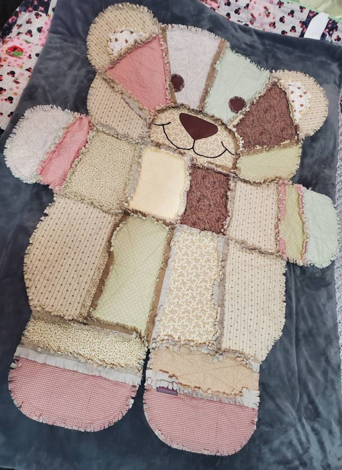 Teddy Bear Rag Quilt for Toddler Gift, Newborn Gift, Baby Shower ...