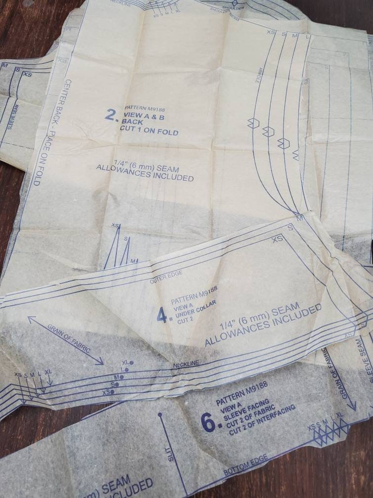 CUT: Easy Stitch 'n Save 9188 Pattern by Mccall's M9188, Misses' Blouse ...