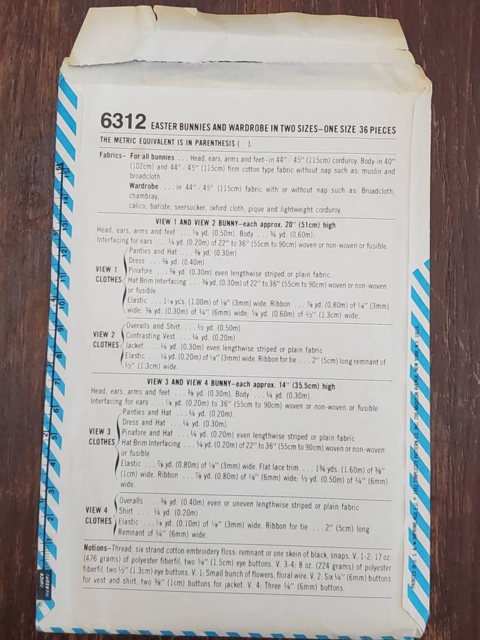 UNCUT: Simplicity 6312 Pattern, Simplicity Crafts Pattern for Easter ...