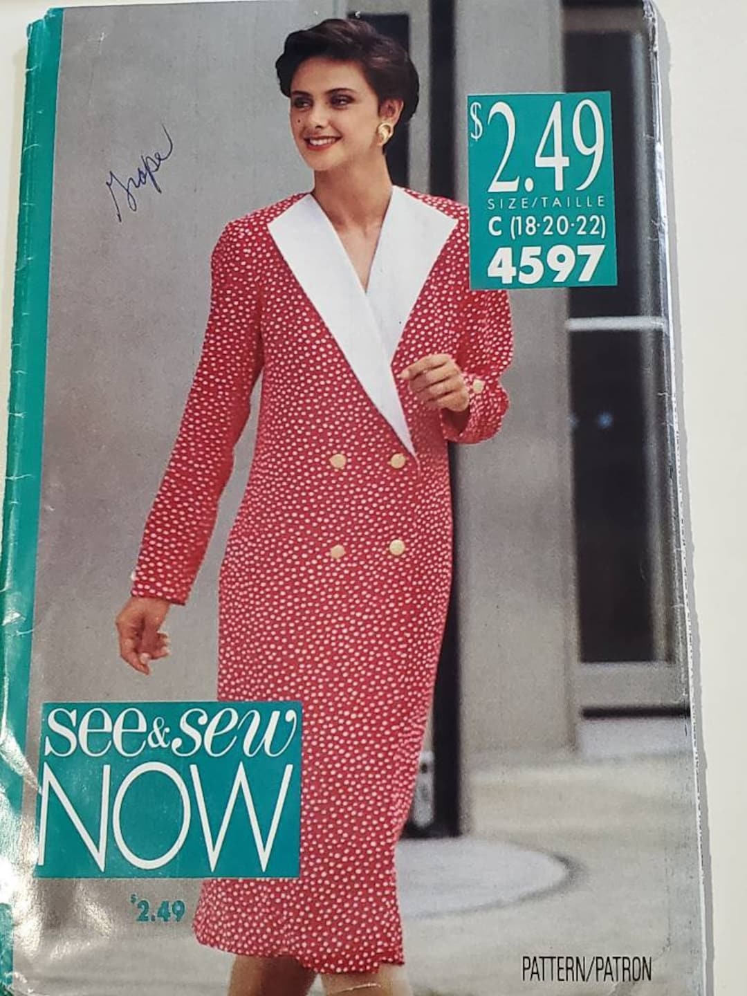 UNCUT: See and Sew 4597 Pattern. Misses' Dress, Loose-fitting, Straight ...