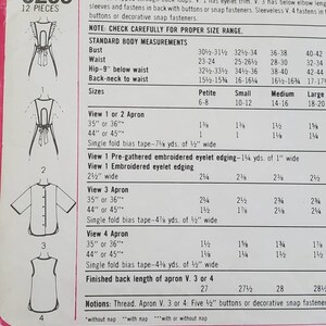 CUT: Simplicity 9209 Pattern, Misses Set of Aprons Pattern, Ladies ...