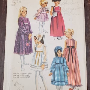 CUT: Simplicity 9133 Pattern, Child's and Girl's Dress in Three Lengths ...