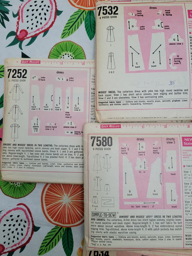 CUT: Simplicity 7252 Pattern, Simplicity 7580 Pattern, Simplicity 7634 ...