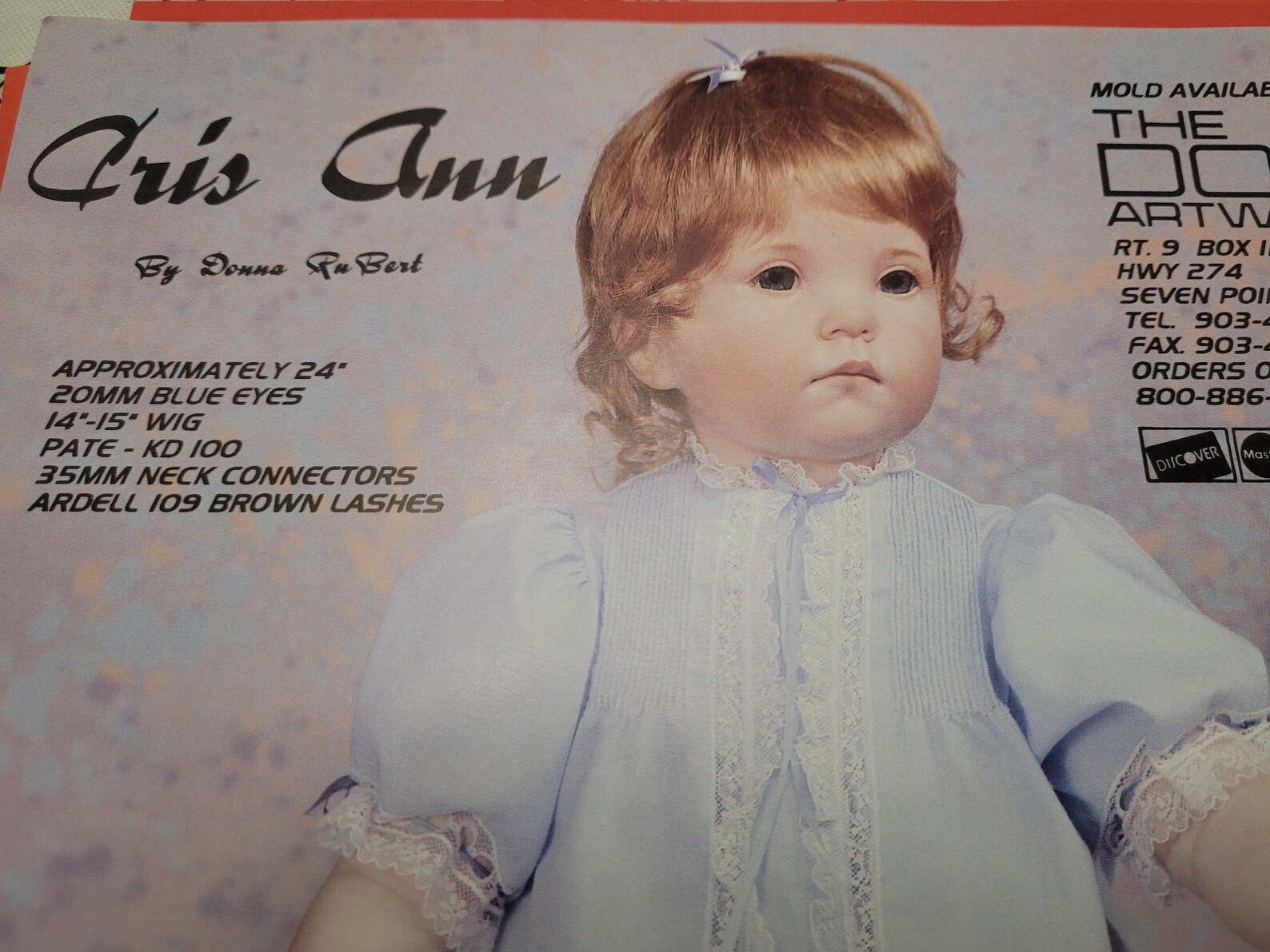 The Doll Inc Artworks Pattern DA 1189 & Body Pattern DA 1211, 14" Cris ...