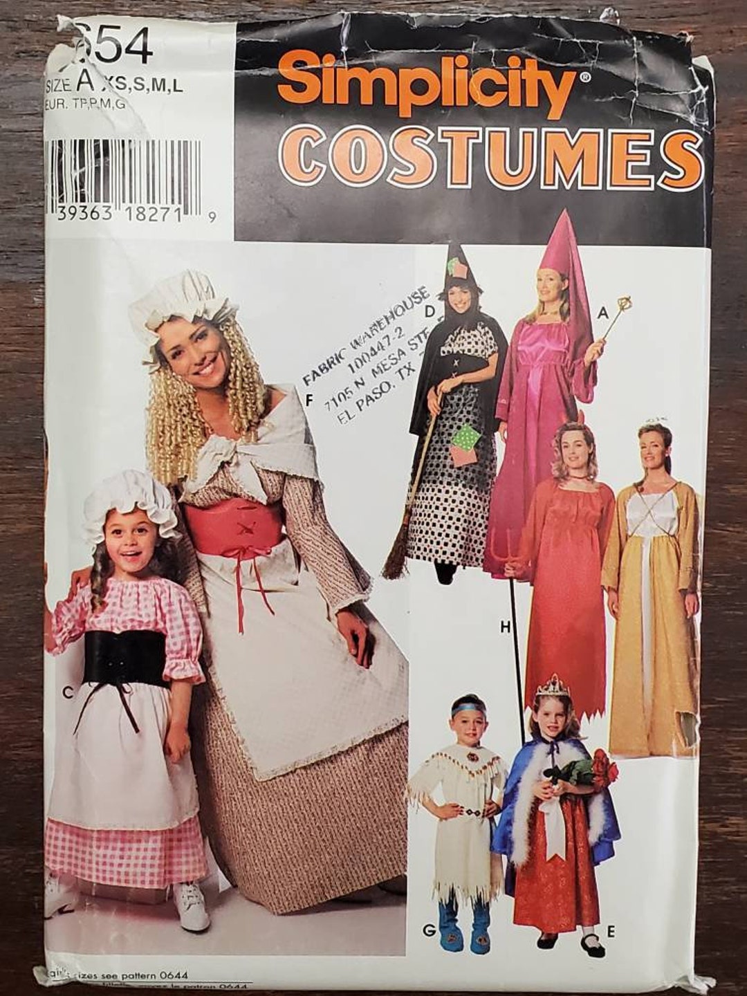 Simplicity 9718 Pattern/simplicity 0654 Costume Pattern. Misses' Maiden ...