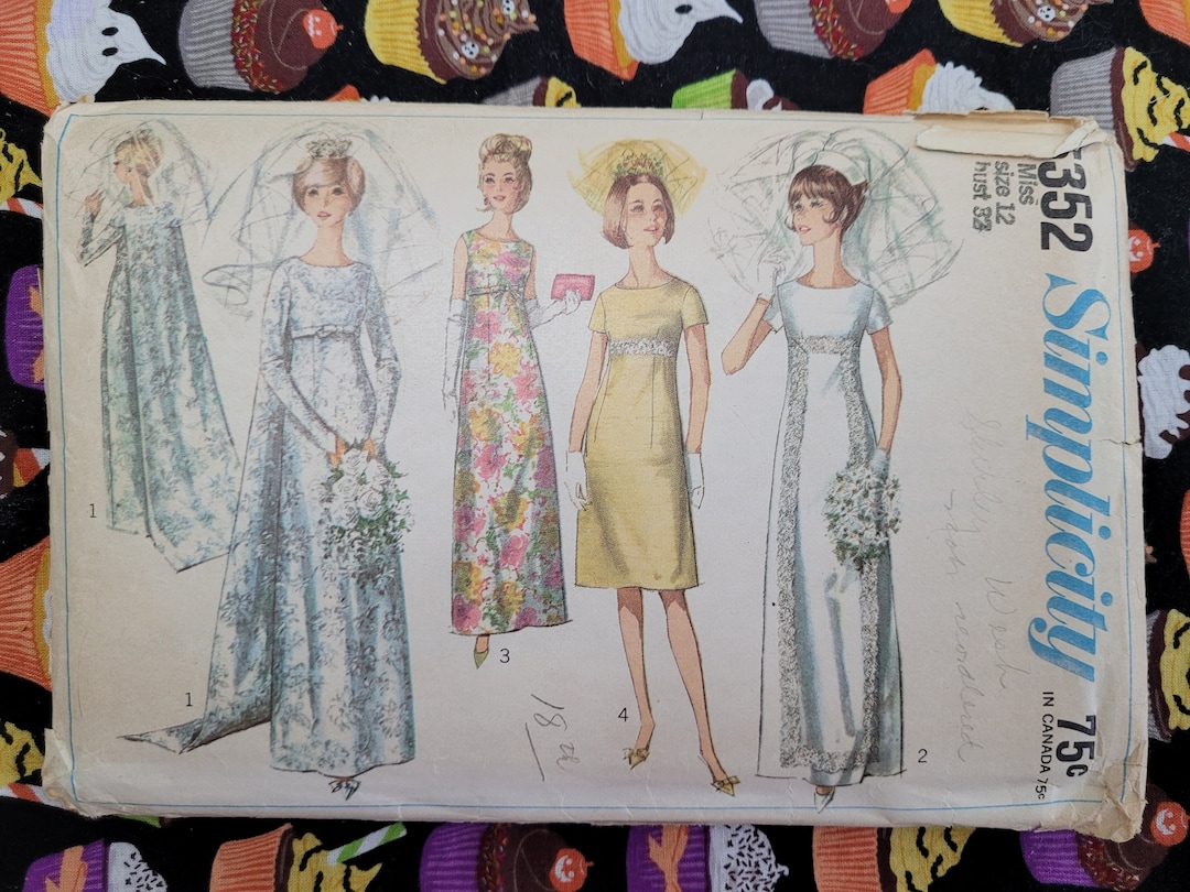 CUT: Simplicity 6352 Pattern, Bridal Dress Pattern, Misses' Wedding ...