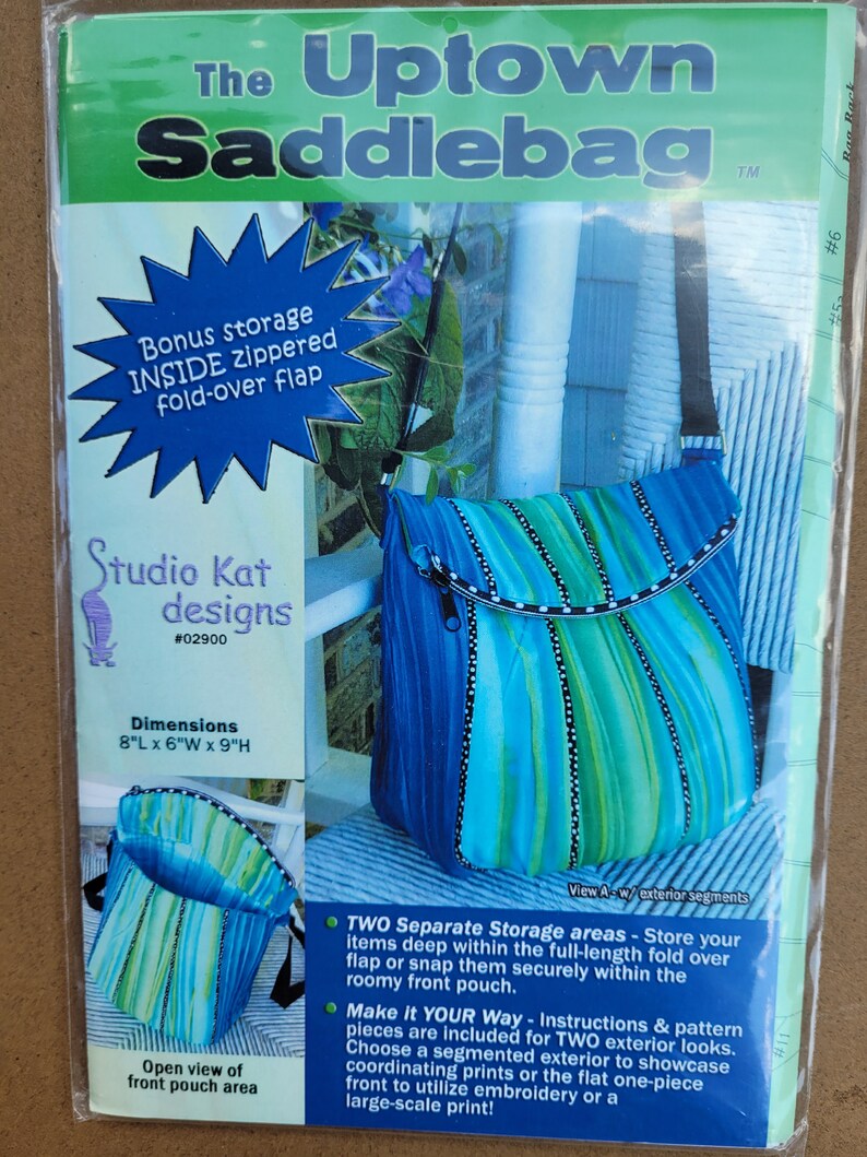 Studio Kat Designs Bag Patterns: UNCUT Uptown Saddlebag Pattern, CUT ...
