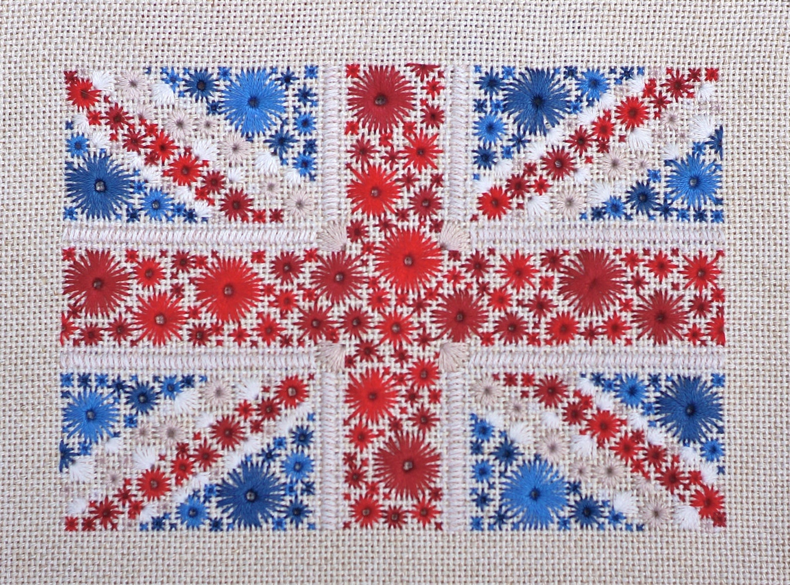 Cross-stitch Pattern of the British Flag - Starburst Flag of Great ...