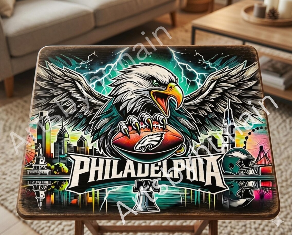 Philly Football TV Tray Design PNG | 20x16 Sublimation Wrap ...