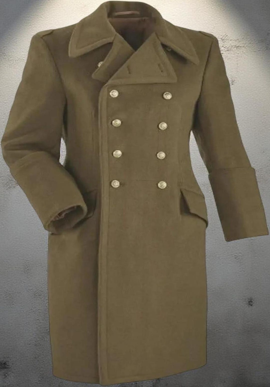 Men's 1970s Military Wool Overcoat, Double Breasted Trench Coat, Hussar ...