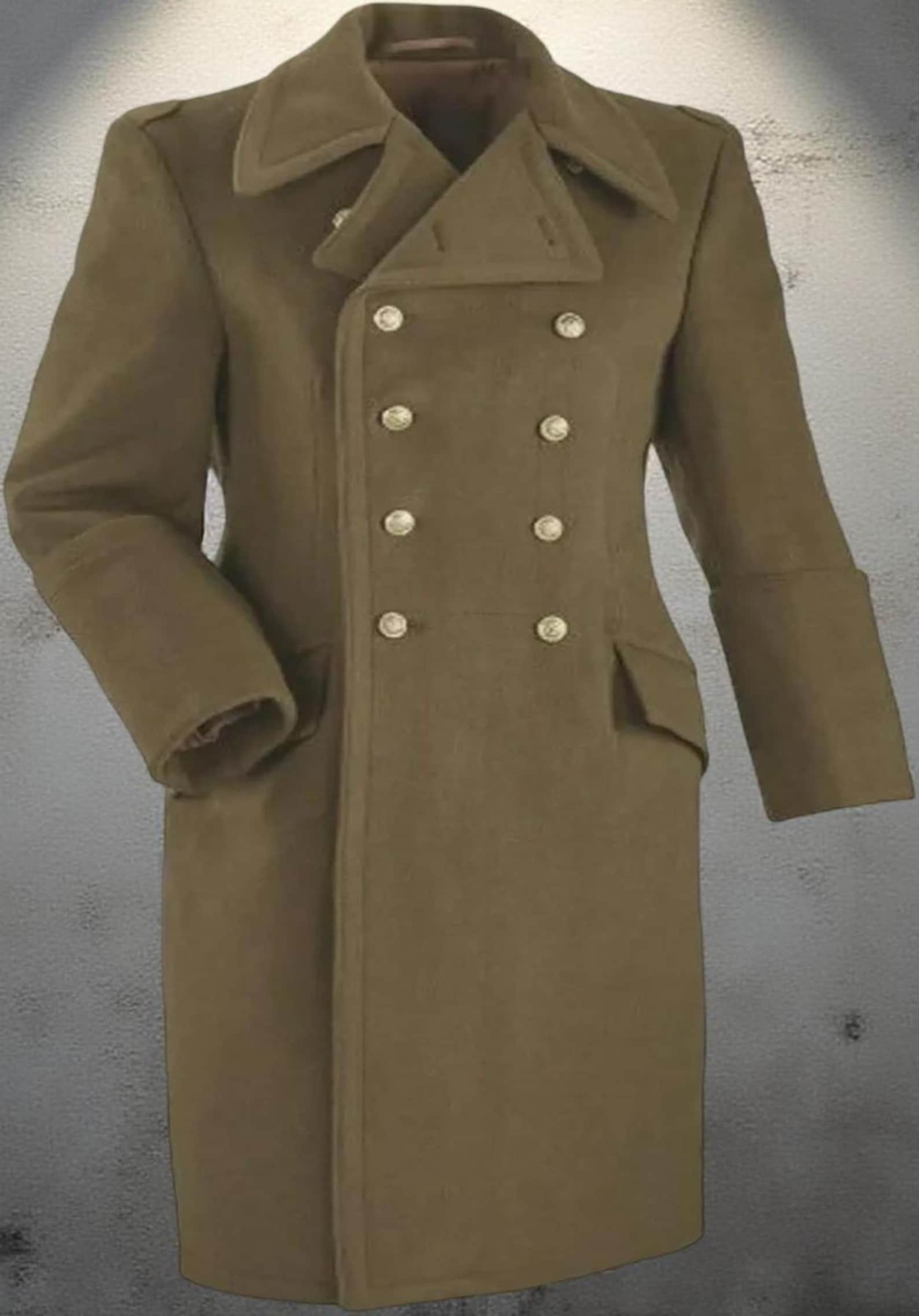 Men's 1970s Military Wool Overcoat, Double Breasted Trench Coat, Hussar ...