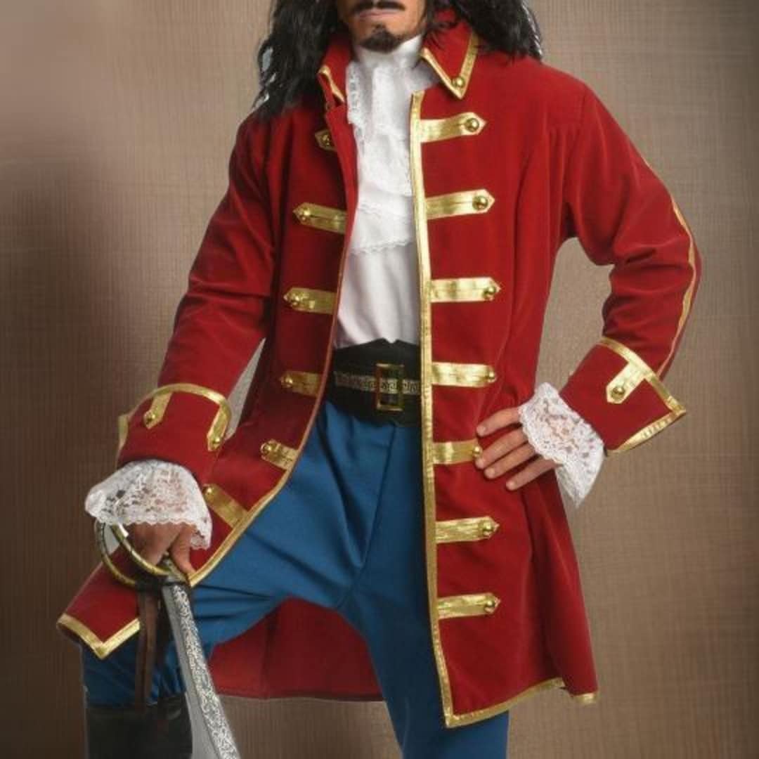 Mens Captain Hook Pirate Jacket, Men Pirate Coat With Pocket - Etsy