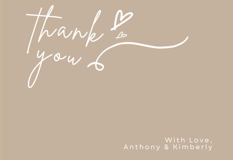 Simple Thank You Card - Etsy
