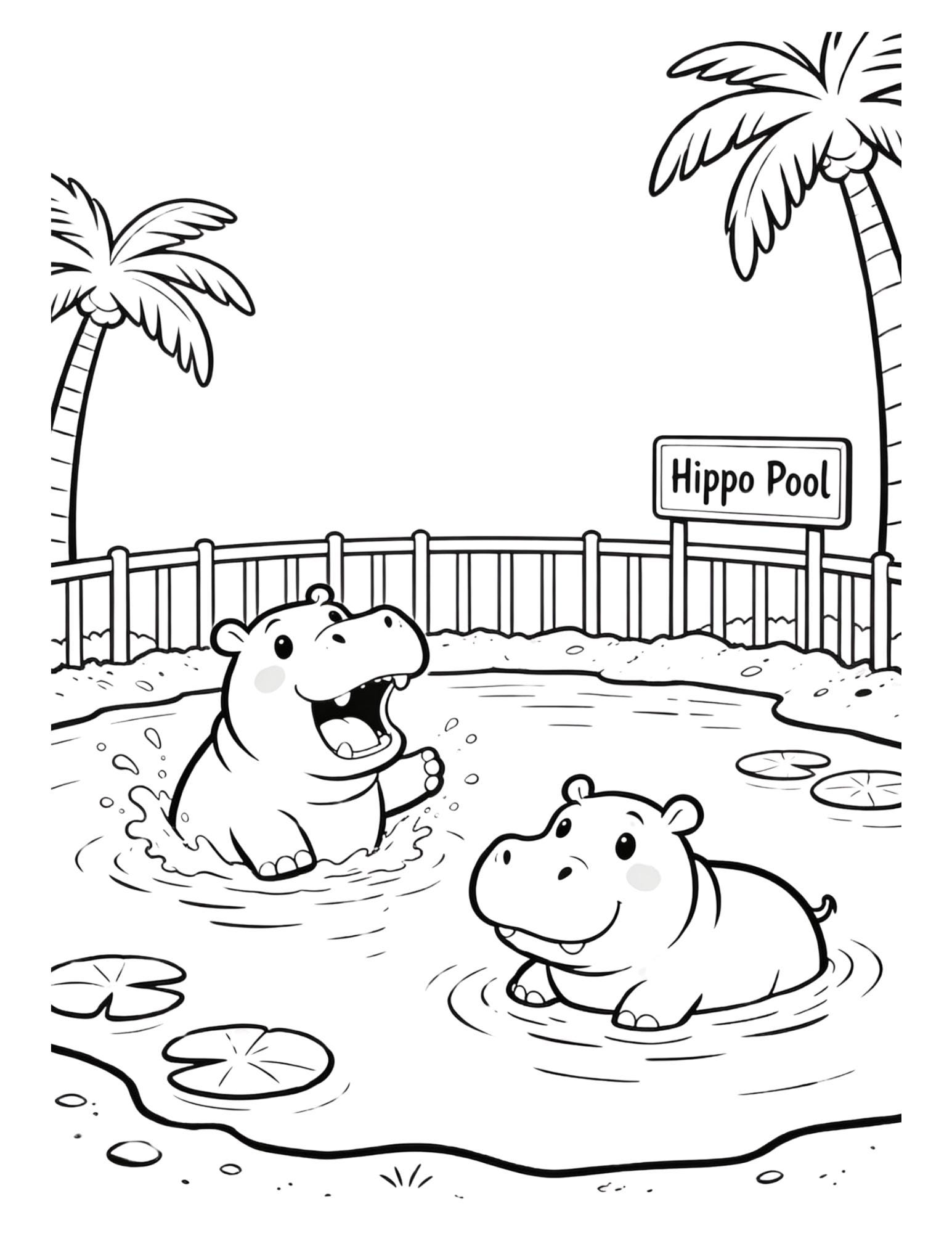 Printable Kids Coloring Pages A Day at the Zoo - Etsy