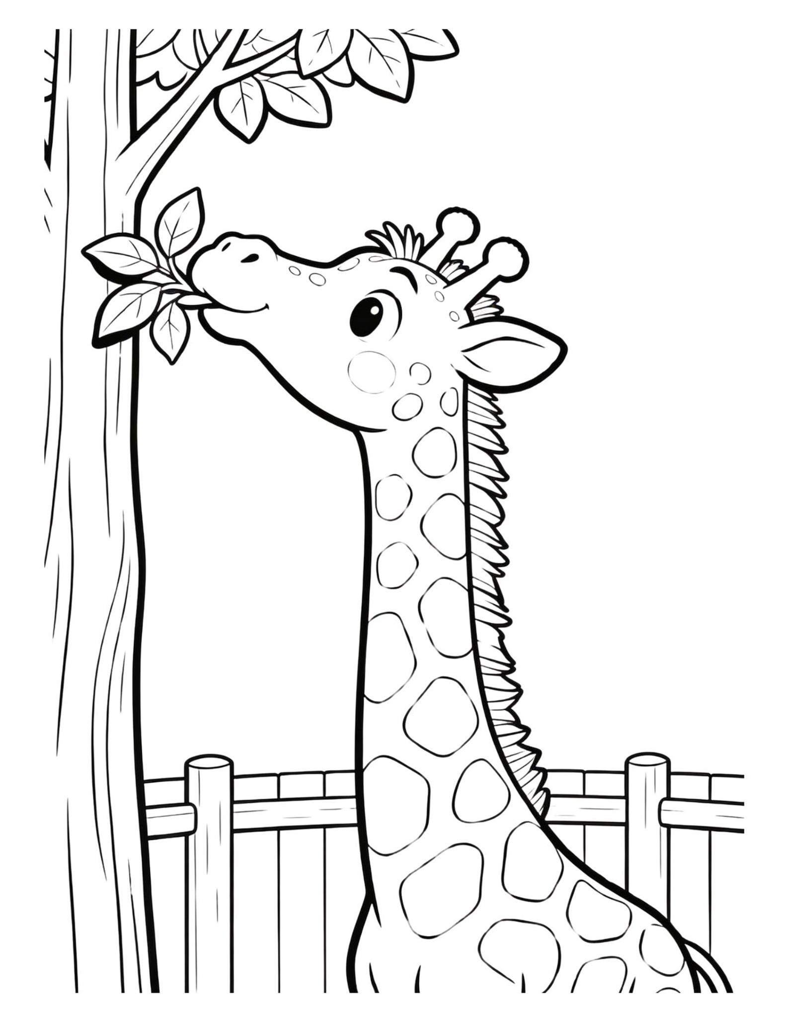 Printable Kids Coloring Pages A Day at the Zoo - Etsy