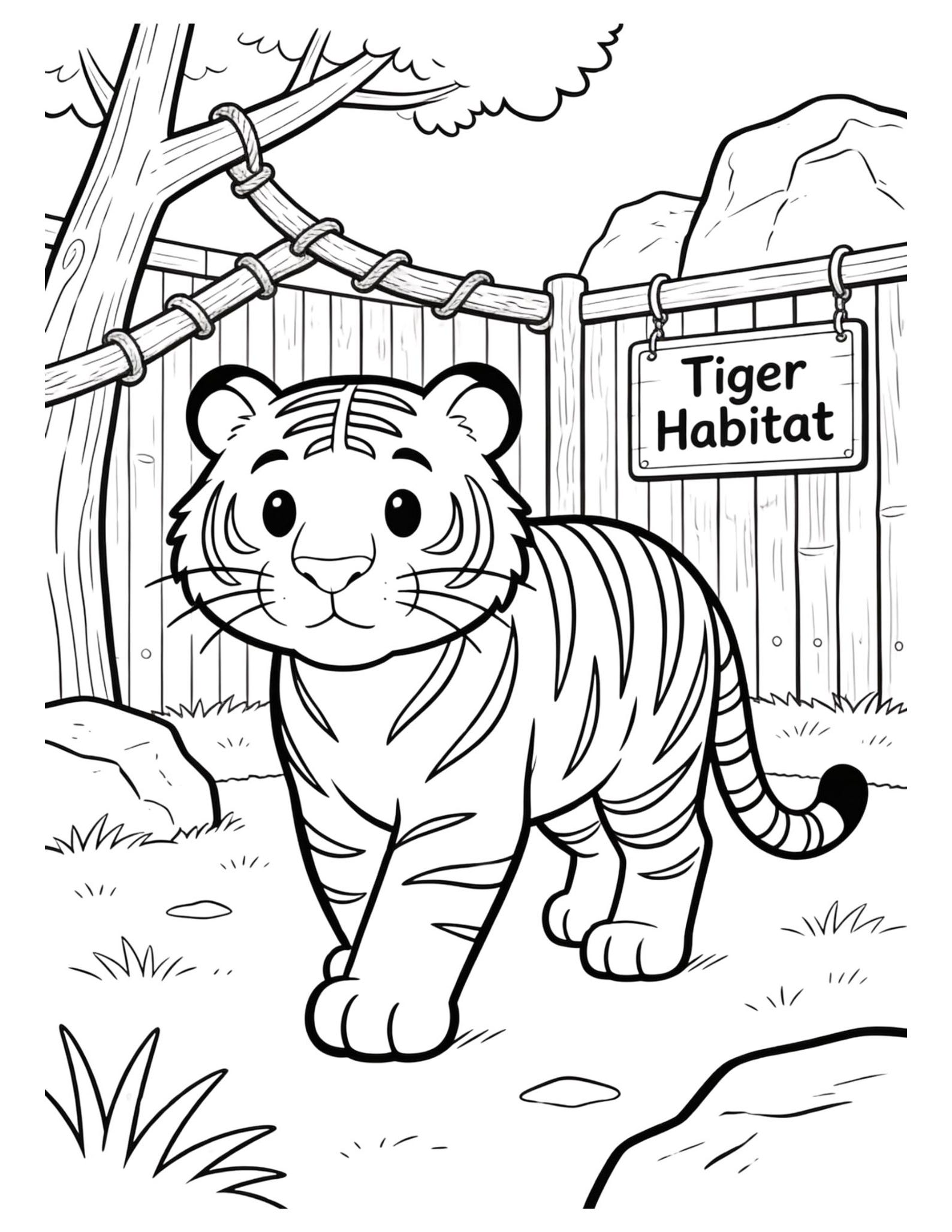 Printable Kids Coloring Pages A Day at the Zoo - Etsy