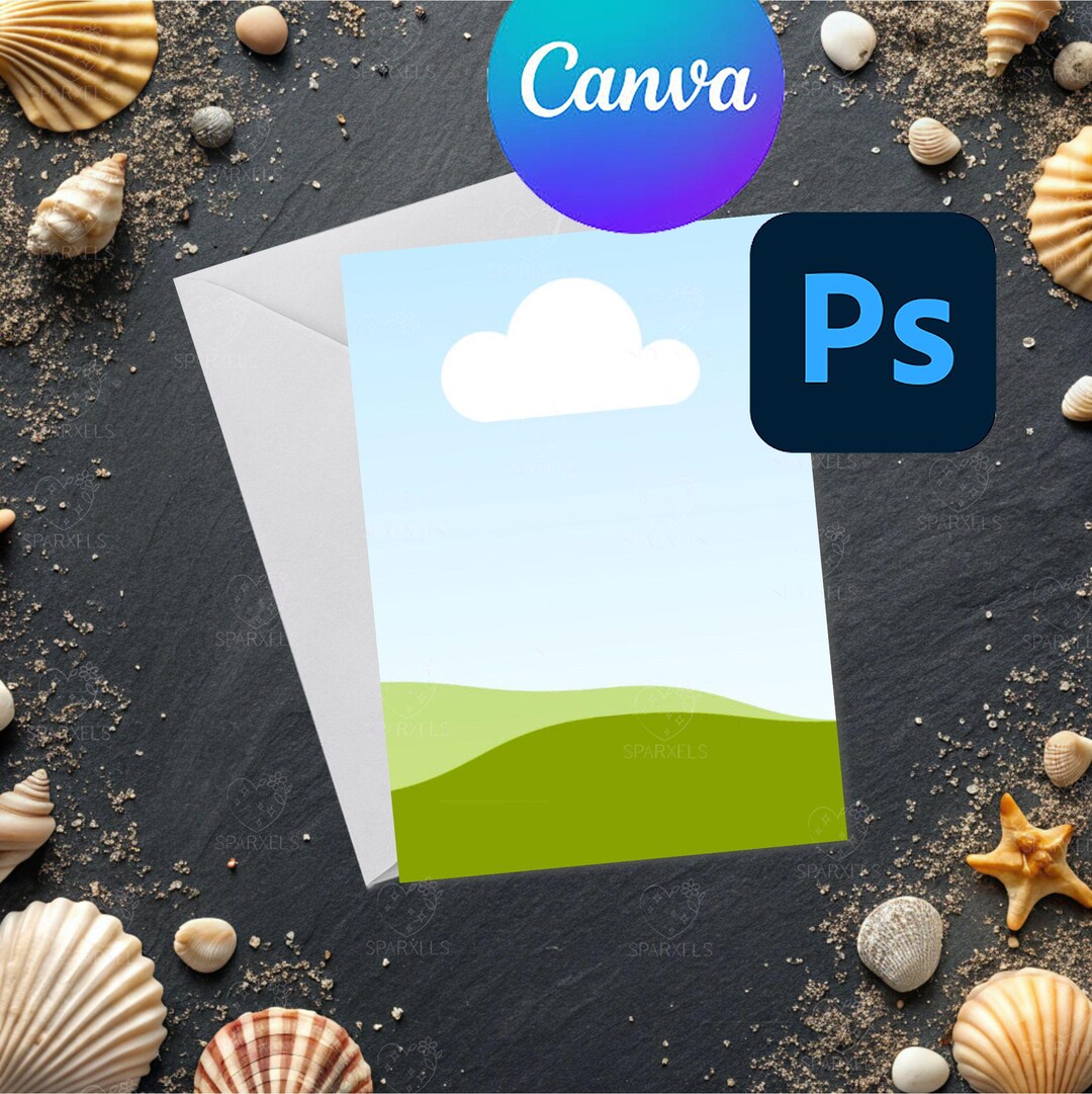 Mockups Bundle, Seashell, Greeting Card, Smart Object PSD, Canva ...