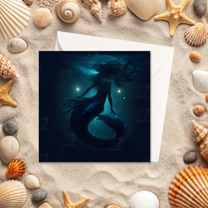 Mockup Photoshop and Canva - Seashell- Square Greeting Card, Smart ...