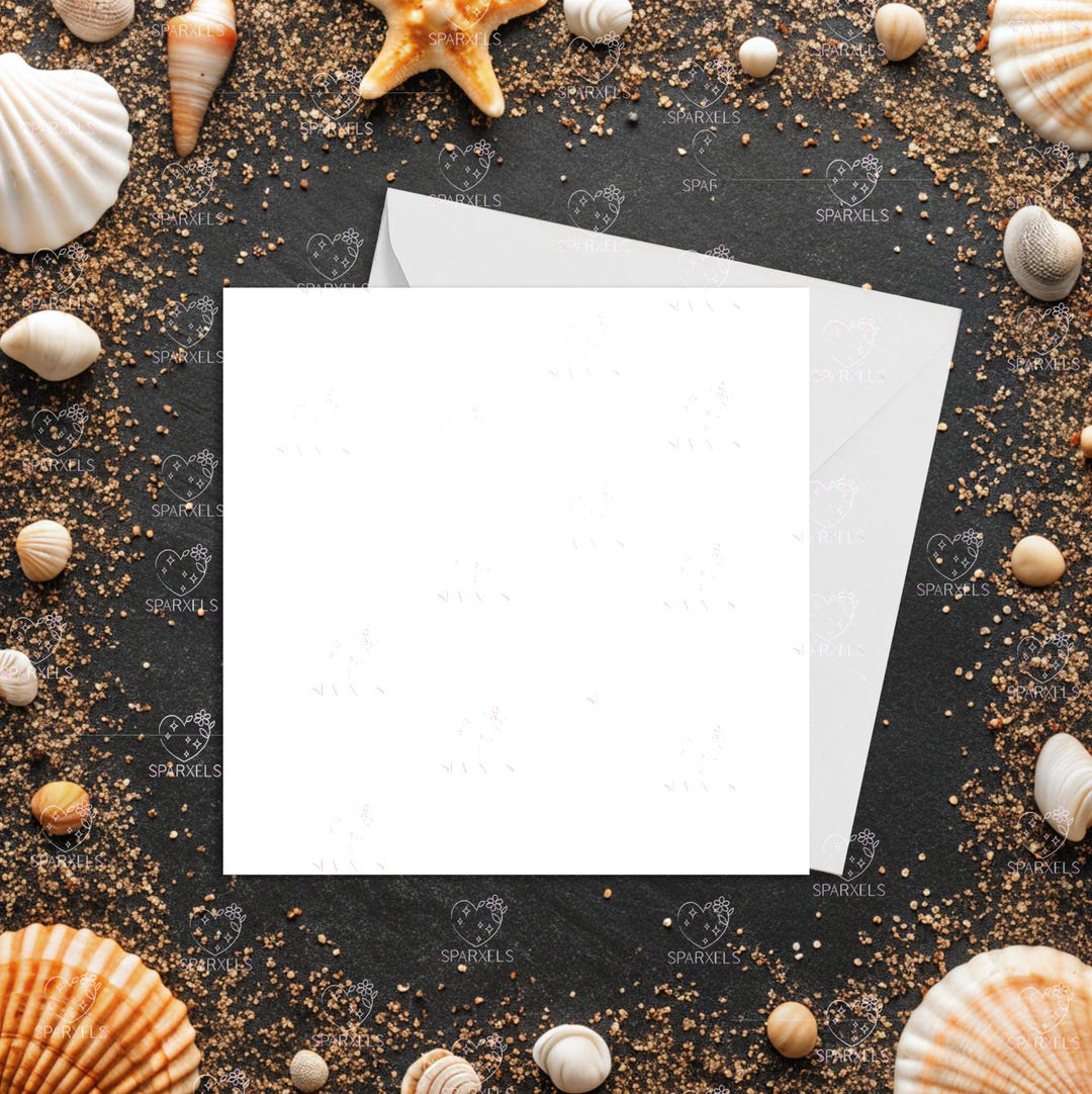 Mockup - Seashell- Square Greeting Card, Smart Object PSD, Seashell ...