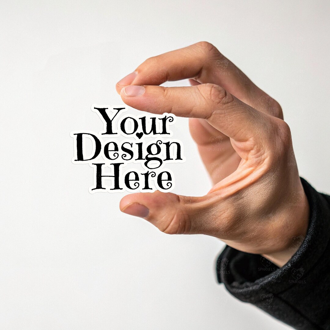 Die-cut Sticker Mockup - Sticker in Hand- Small Stickers - Product ...