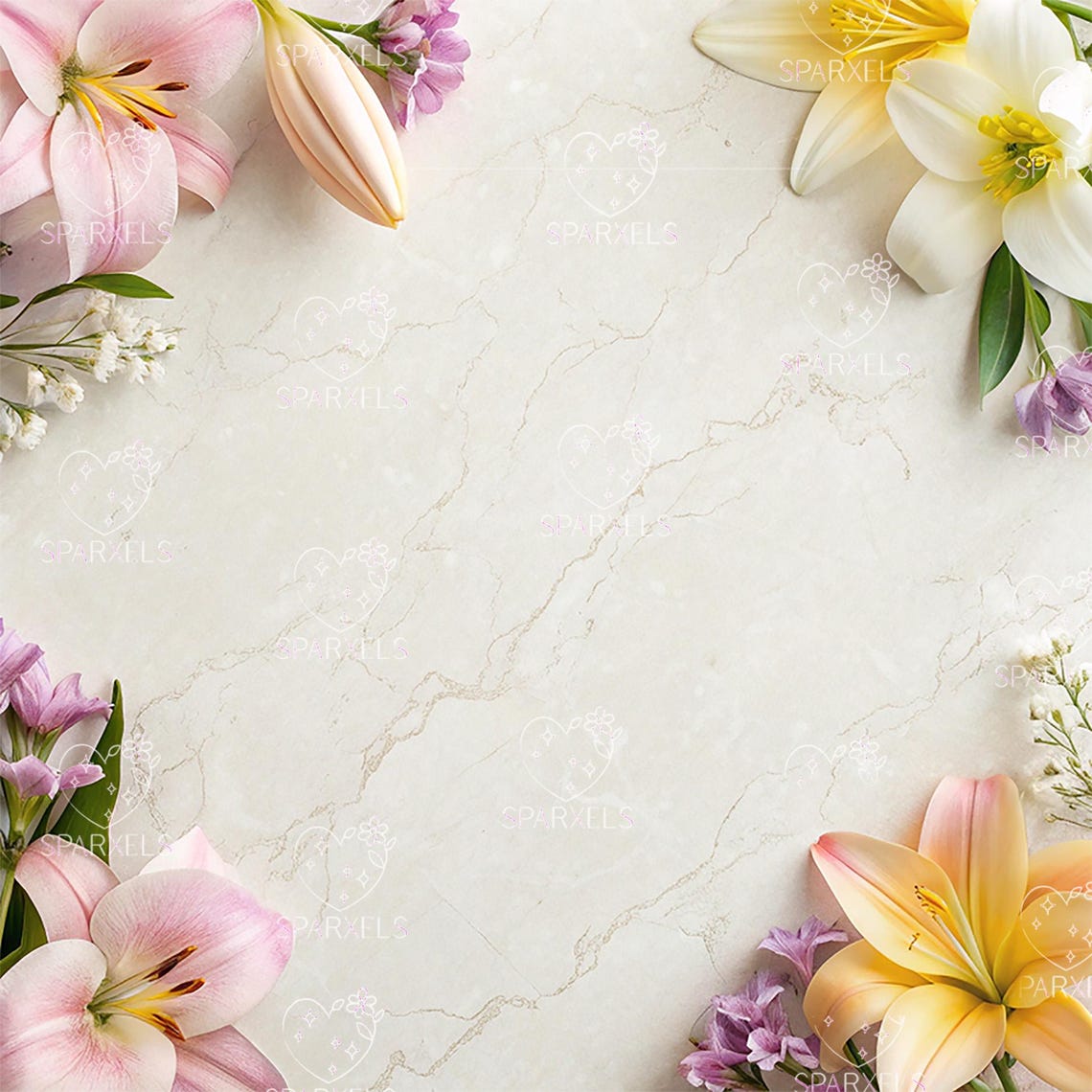 Flat Lay Backgrounds, Printable Floral Stationary, Product Backdrops ...