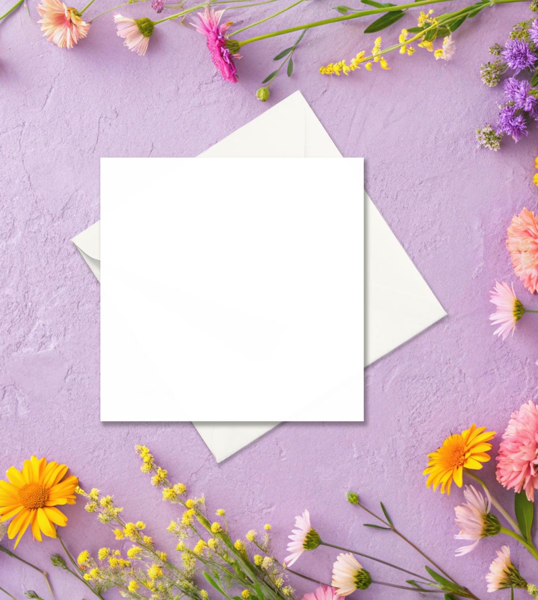 Square Greeting Card Mockups, Smart Object Mockup Bundle, Beautiful ...