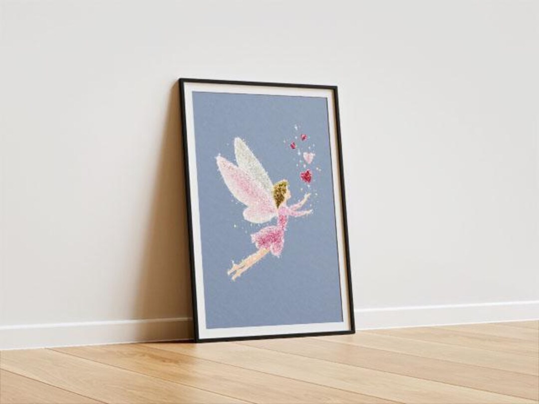 Cupid Girl Wall Art | Glitter Valentine Print | Soft Valentine Digital ...