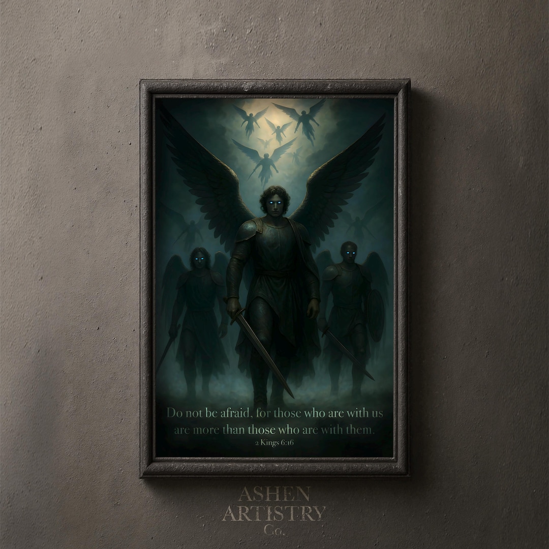Angel of the Lord Printable – Warrior Angel Wall Art, 2 Kings 6:16 ...
