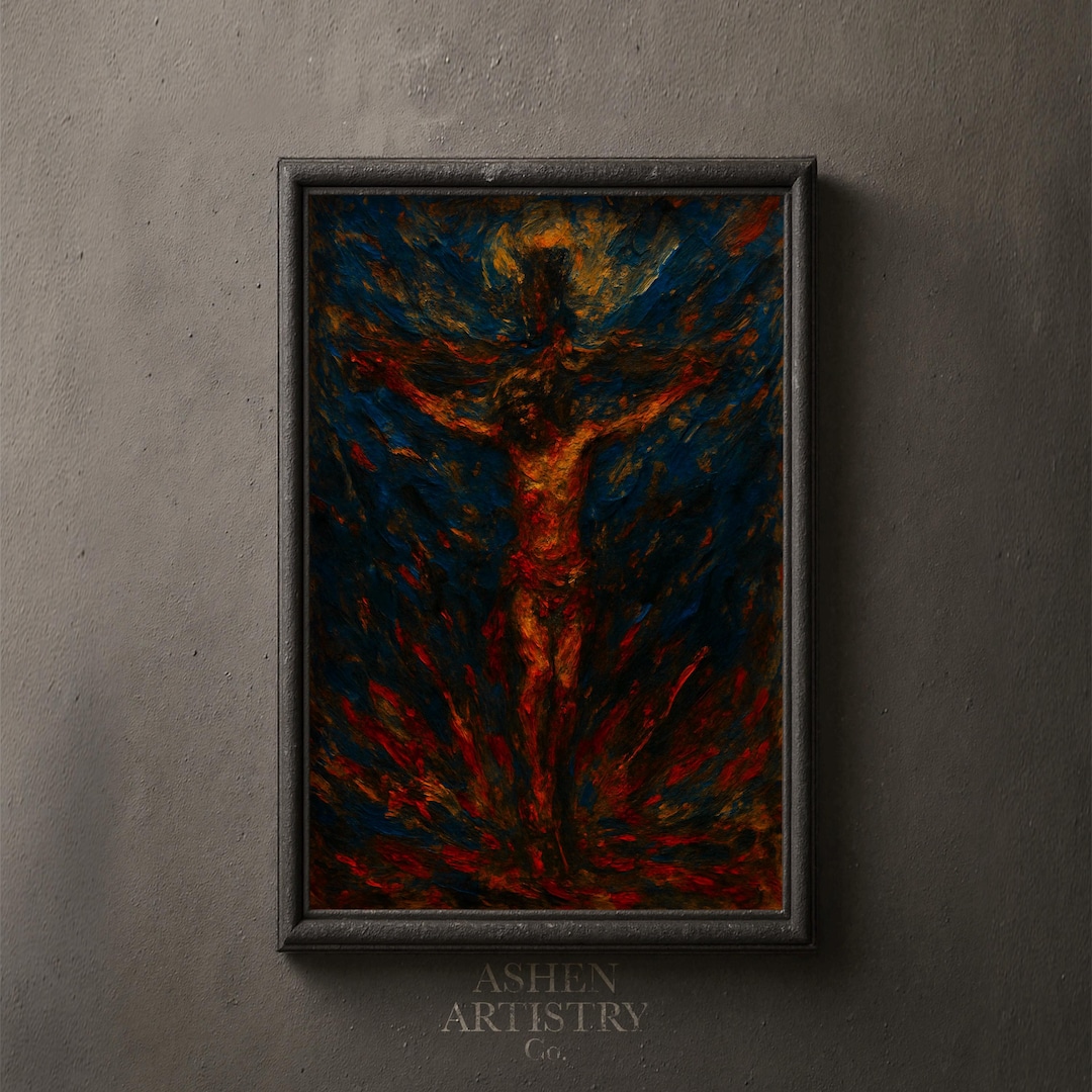 Crucifixion Wall Art Printable – Dark Christian Abstract Jesus Art ...