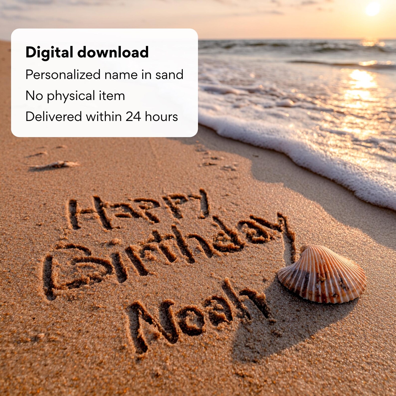 Personalized Birthday Sand Writing Coastal Print (digital Download) - Etsy