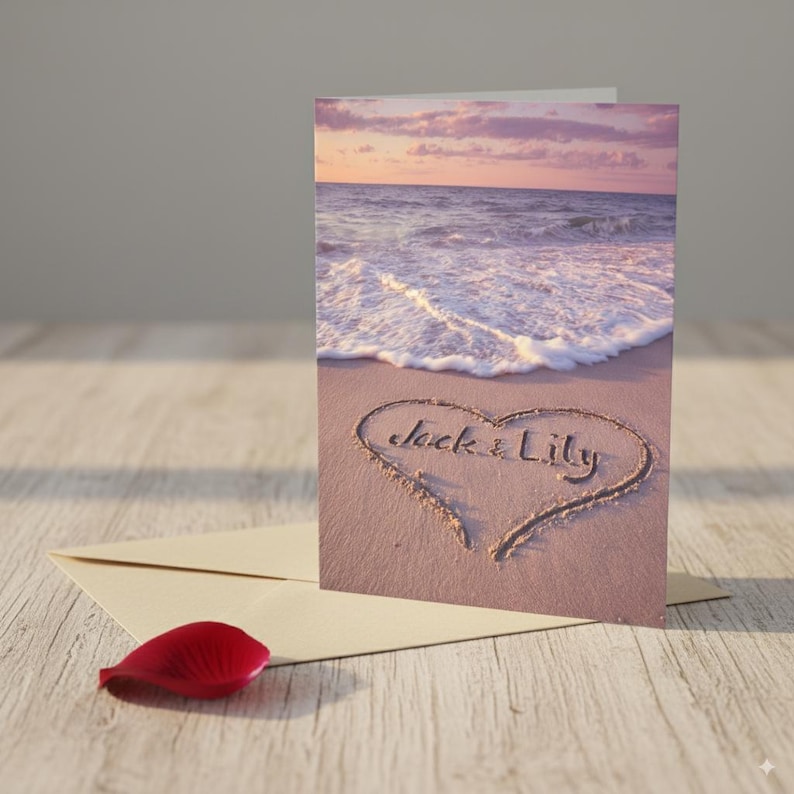 Personalized Two Names in Sand Print: Beach Engagement Sandwriting ...