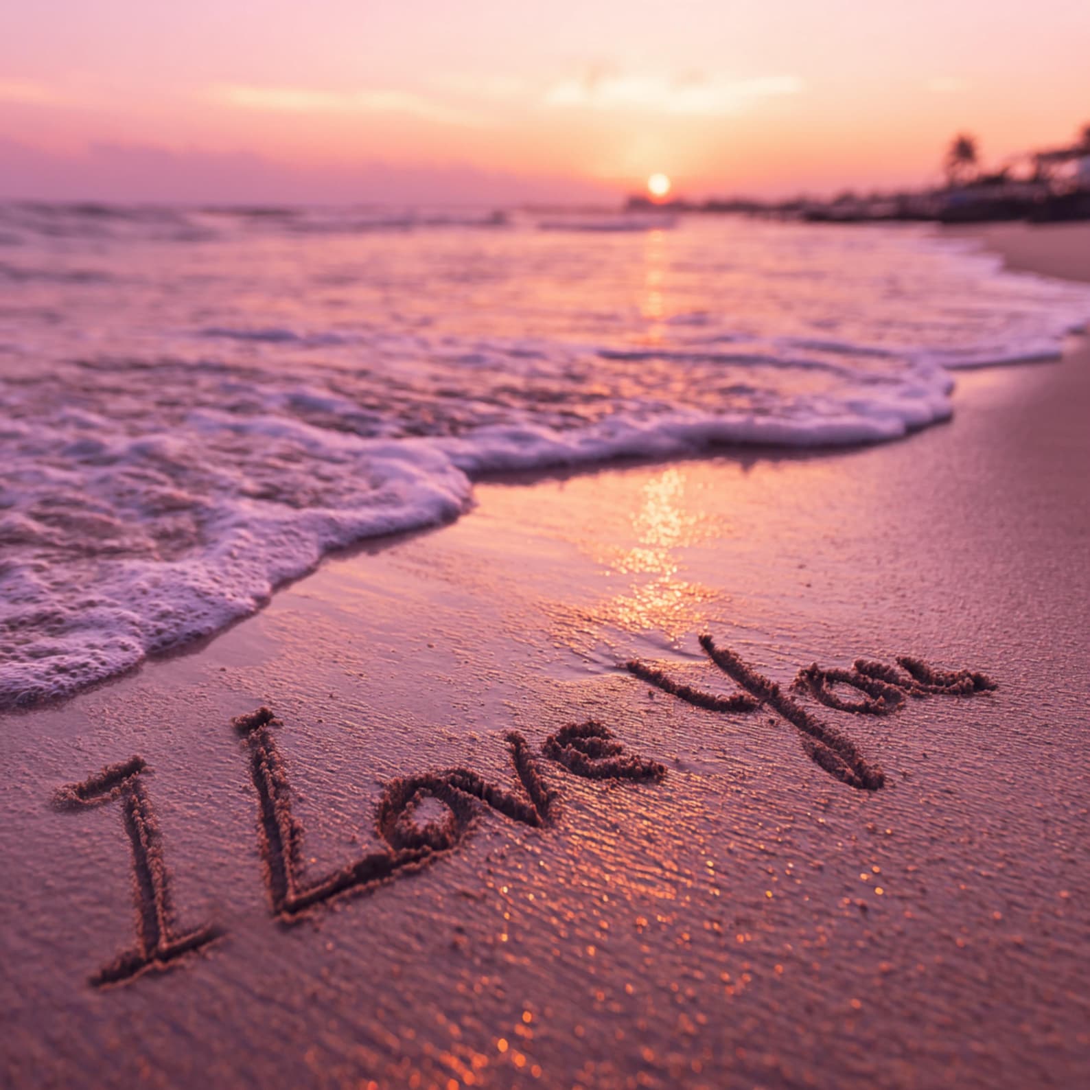 Personalized Beach Sand Art: Romantic I Love You Message in Sand ...