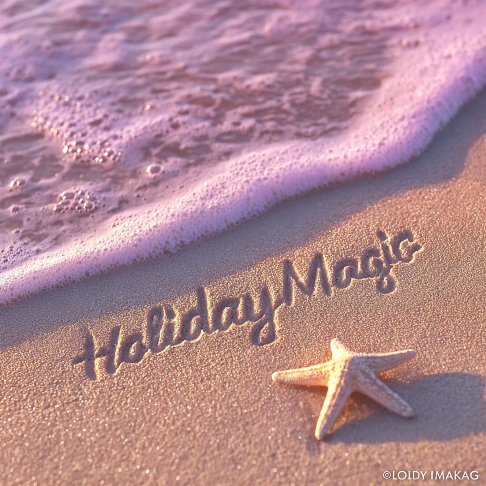 Festive Personalized Christmas Greeting in Sand, Holiday Digital ...