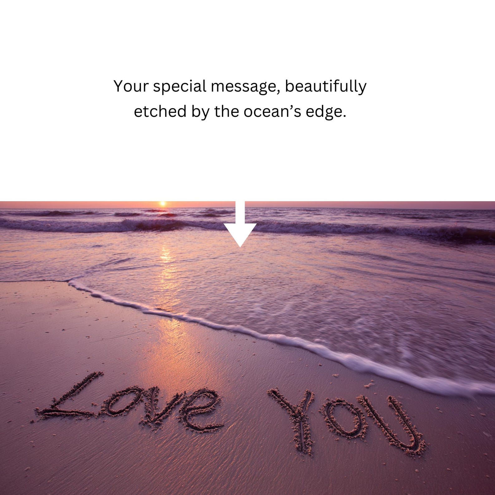 Personalized Beach Sand Art: Romantic I Love You Message in Sand ...