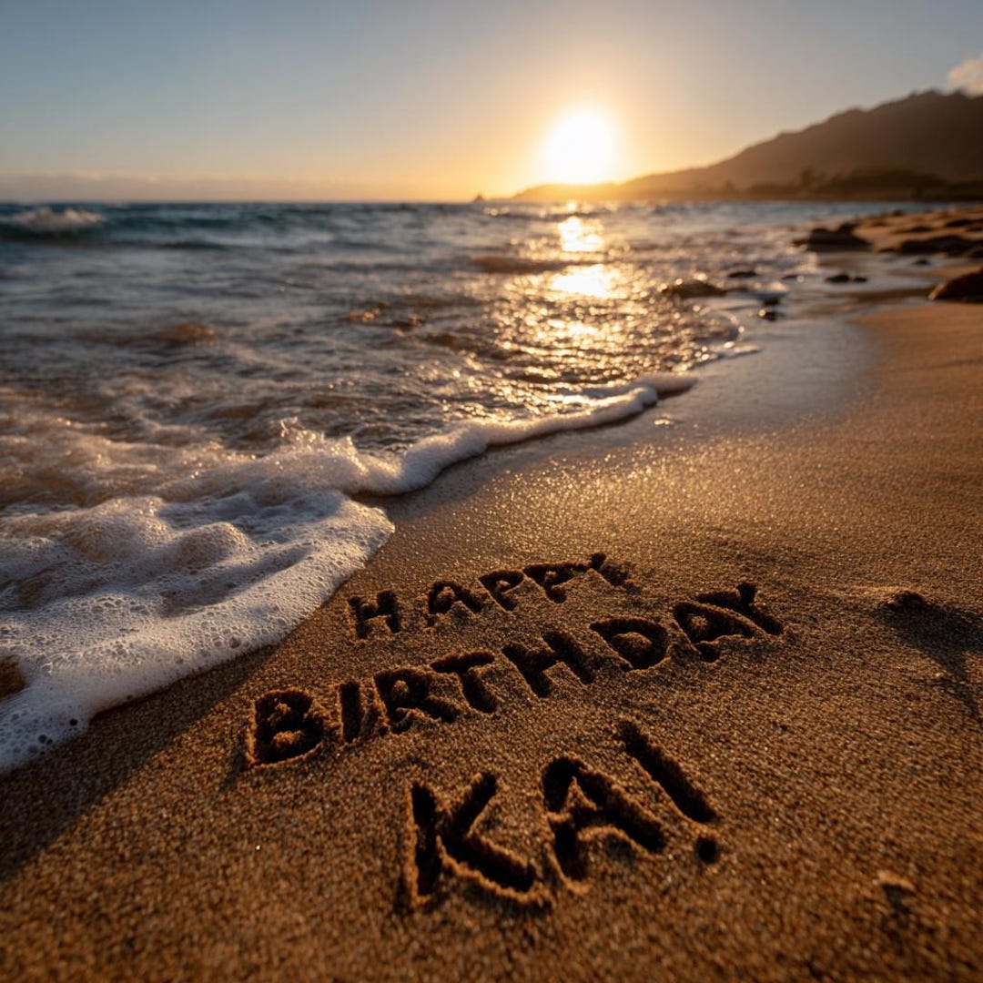 Personalized Name Birthday Beach Message, Custom Name in Sand (digital ...