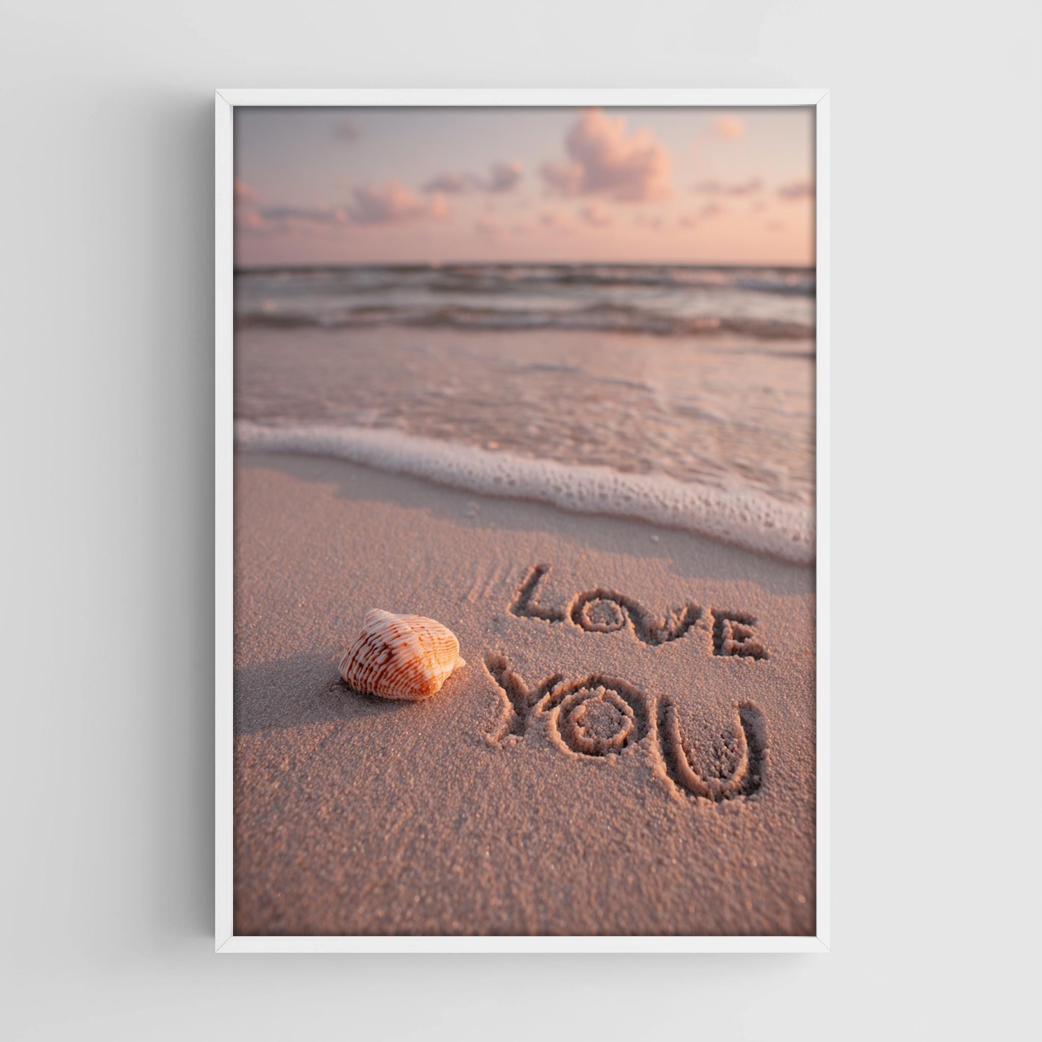 Personalized Beach Sand Art: Romantic I Love You Message in Sand ...