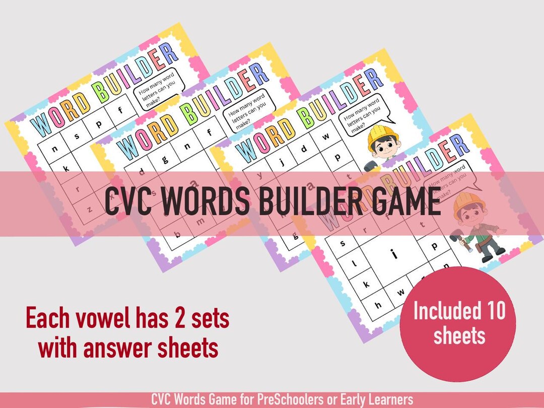 CVC Word Builder Printable Worksheet | Phonics Word Building Activity ...