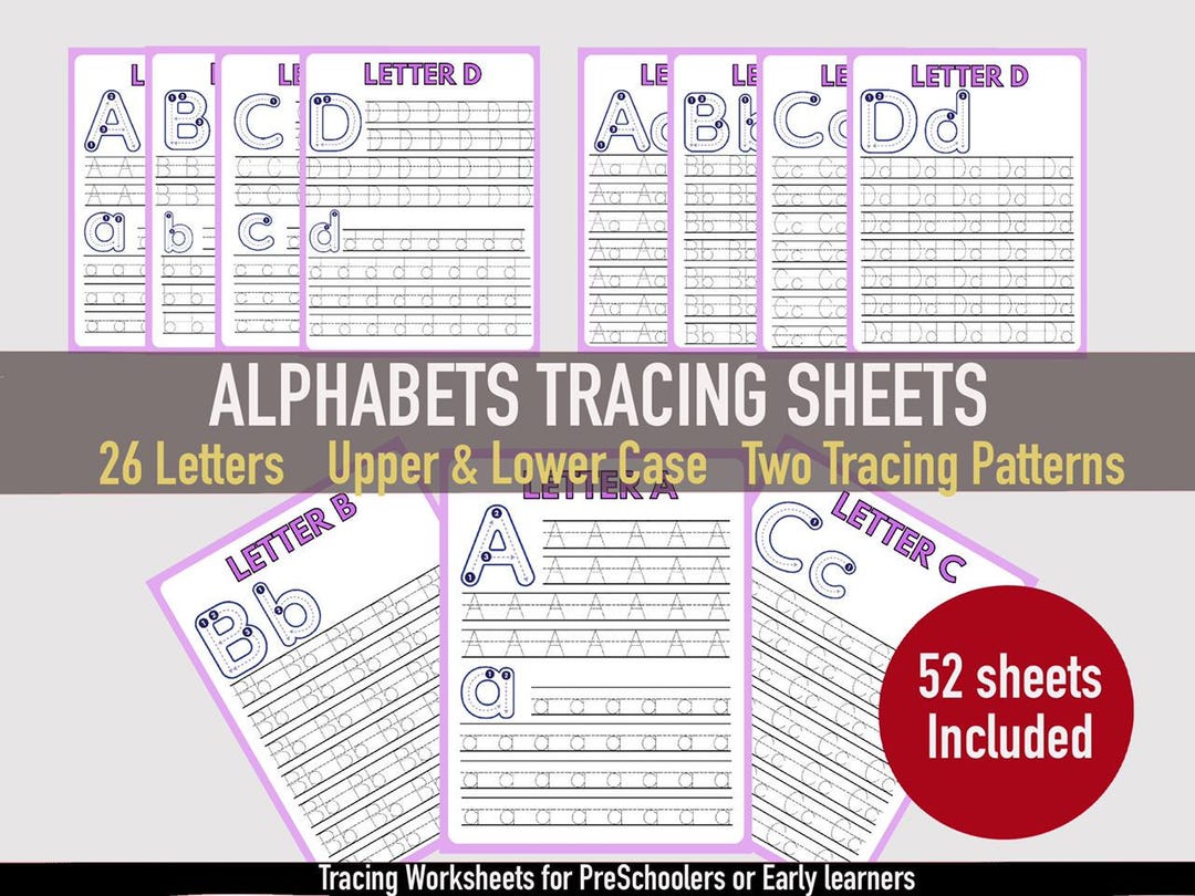 English Alphabet Tracing Worksheets A–Z | Kindergarten Tracing ...