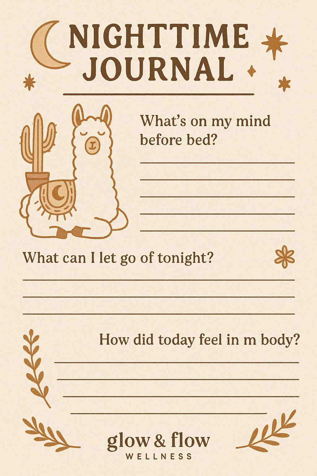 Llama Sleep Flow Kit | Boho Printable Sleep & Nervous System Reset ...