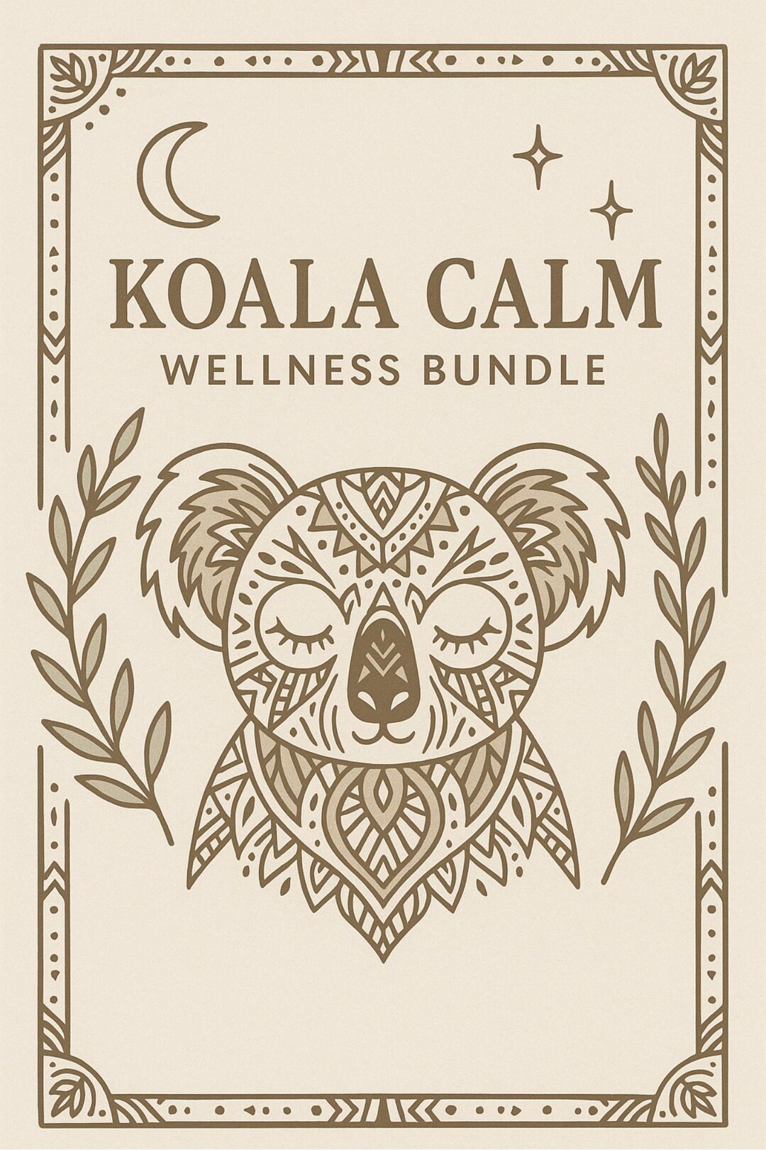 Koala Calm Wellness Tracker Bundle | Boho Self-care Printables | Mood ...