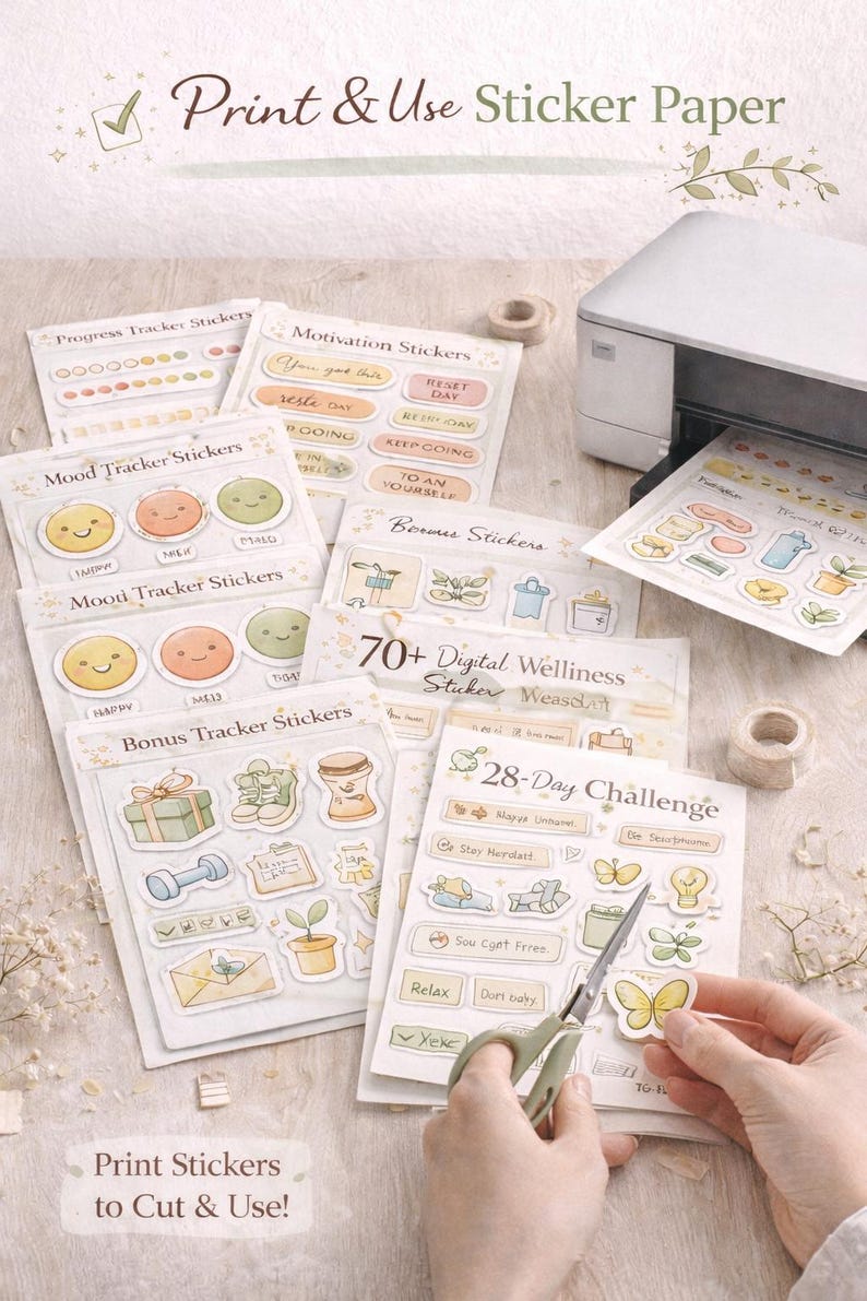 28-day Habit Challenge Printable | Wellness Planner Bundle | 70 ...