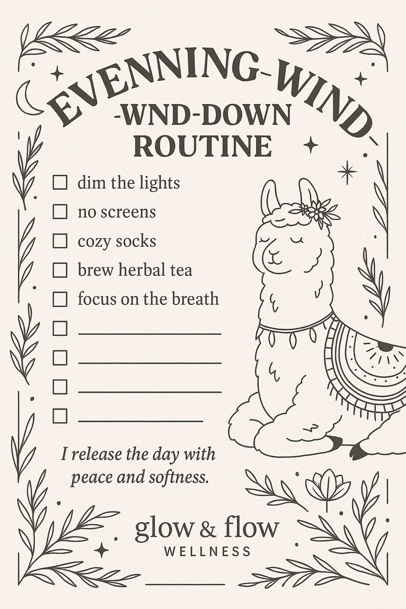 Llama Sleep Flow Kit | Boho Printable Sleep & Nervous System Reset ...