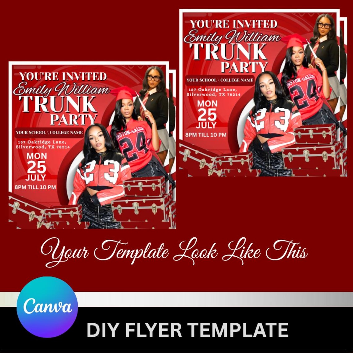 Trunk Party Flyer, Graduation Party Flyer, College Send Off, Social ...