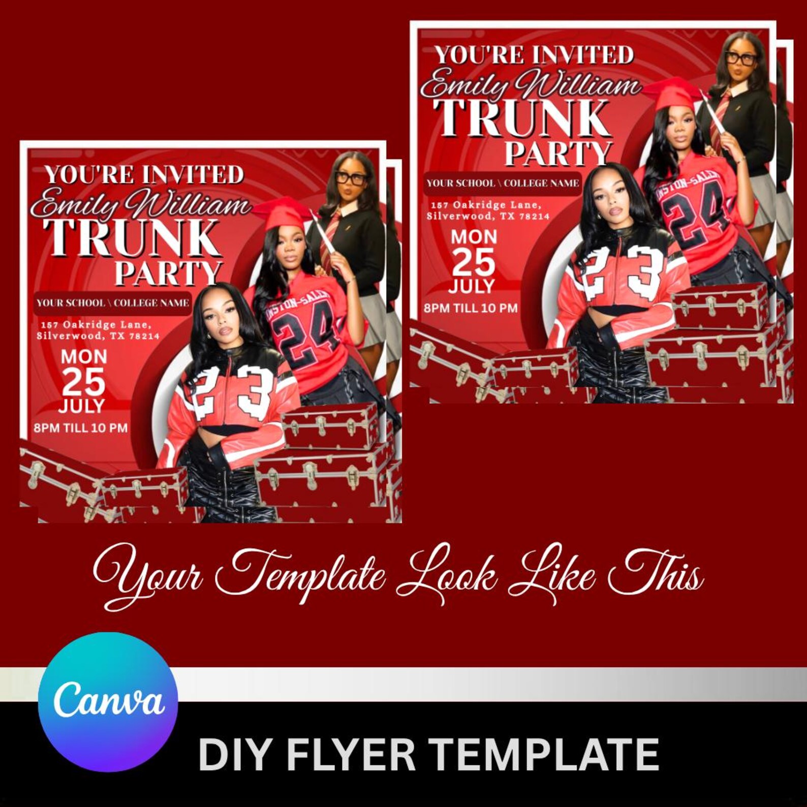 Trunk Party Flyer, Graduation Party Flyer, College Send Off, Social ...