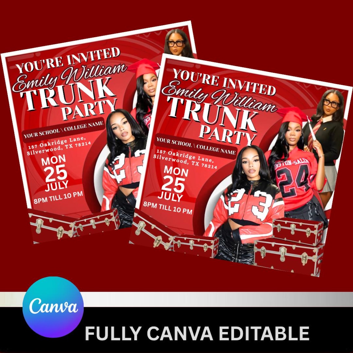 Trunk Party Flyer, Graduation Party Flyer, College Send Off, Social ...