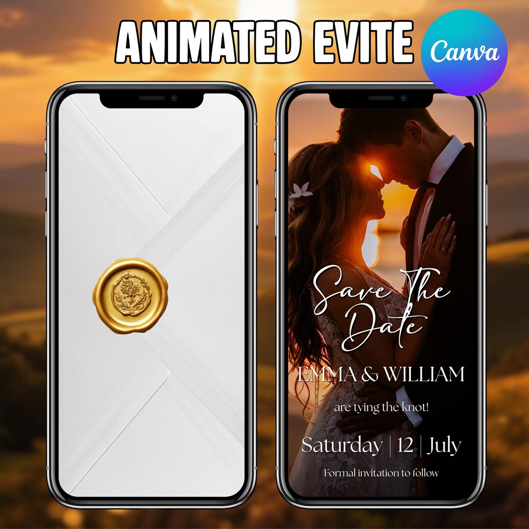 Animated Save the Date Video Invitation, Minimalist Wedding Save the ...