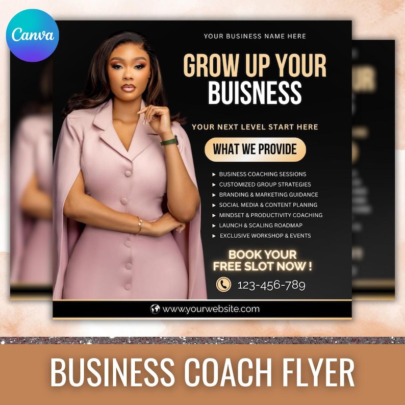 Business Coach Flyer, Consultation Flyer, Entrepreneur Mentor, Workshop, Business Offer, Premade ...