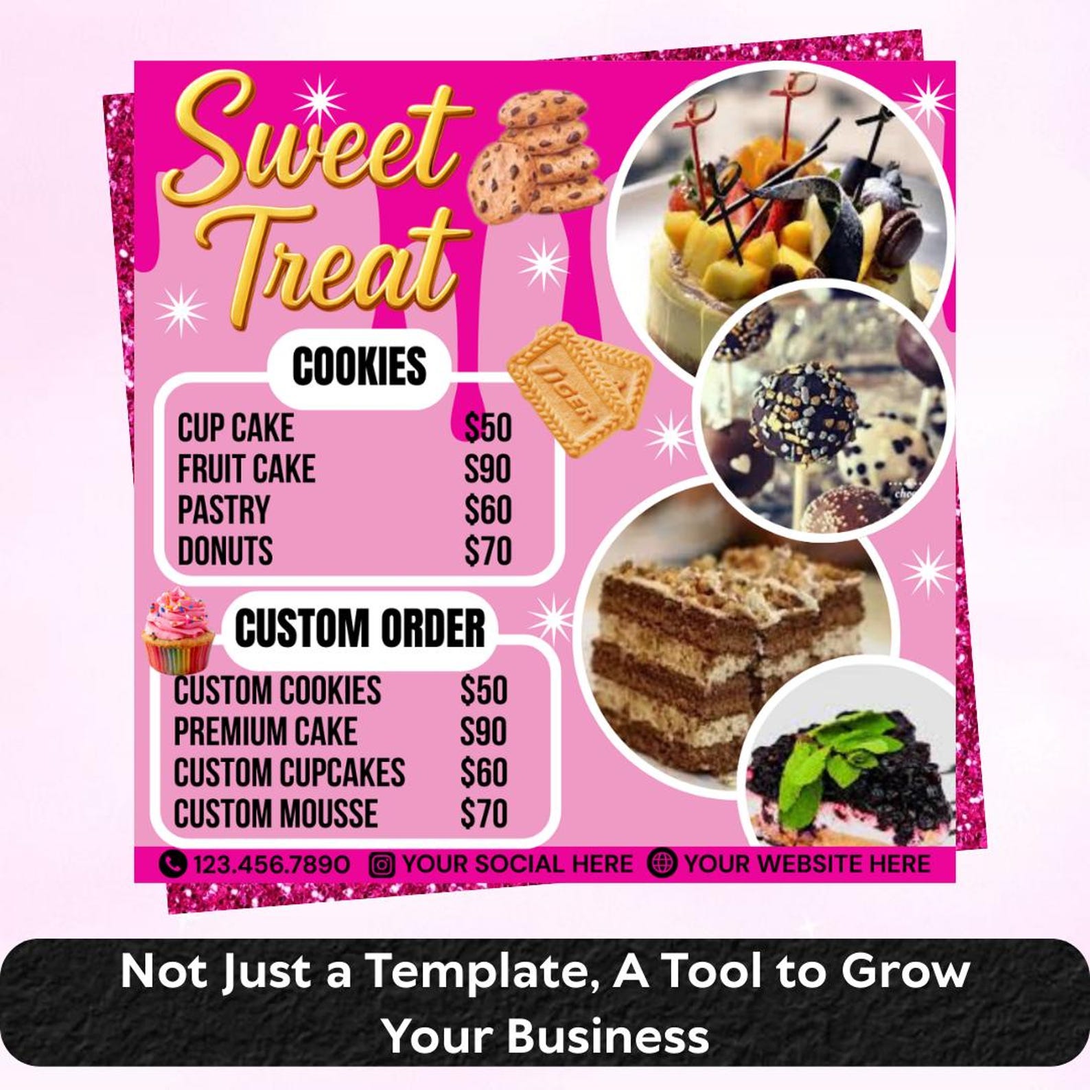 Bakery Flyer, Bake Sale Flyer, Sweet Treats Flyer, Pastry Shop Flyer ...