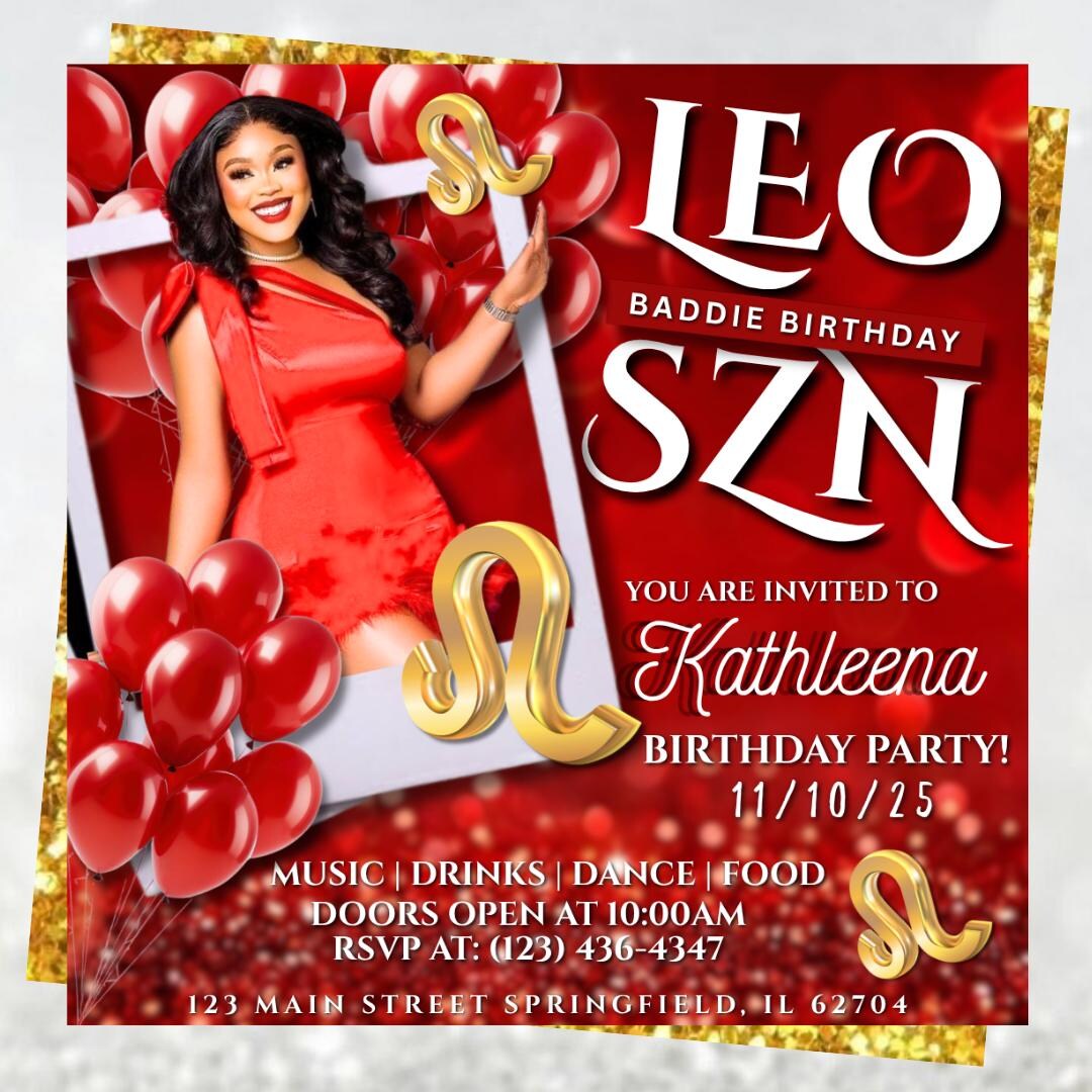 Leo Season Birthday Flyer, Birthday Szn Flyer, Leo Birthday Flyer ...